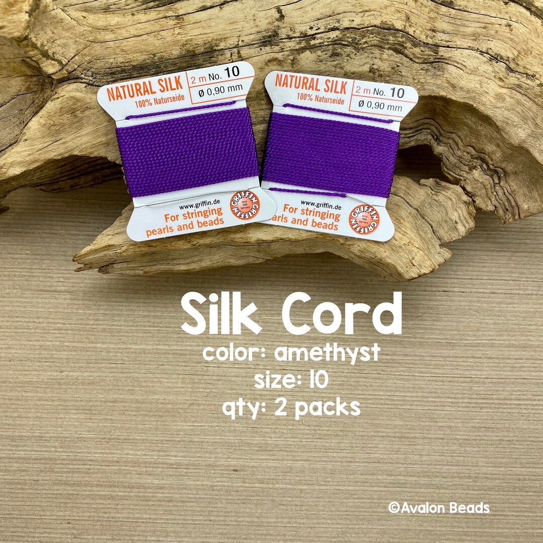 Griffin Silk Cord With Needle, Size 10, Amethyst, 2 Packs - Etsy
