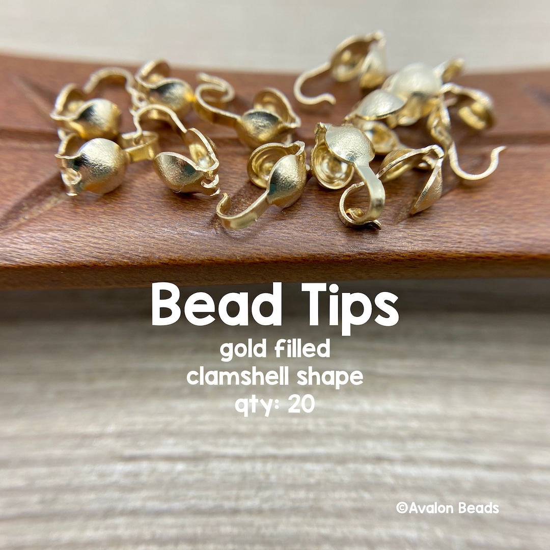 Gold-filled Bead Tips, Clamshell Shape, 20 Pieces - Etsy