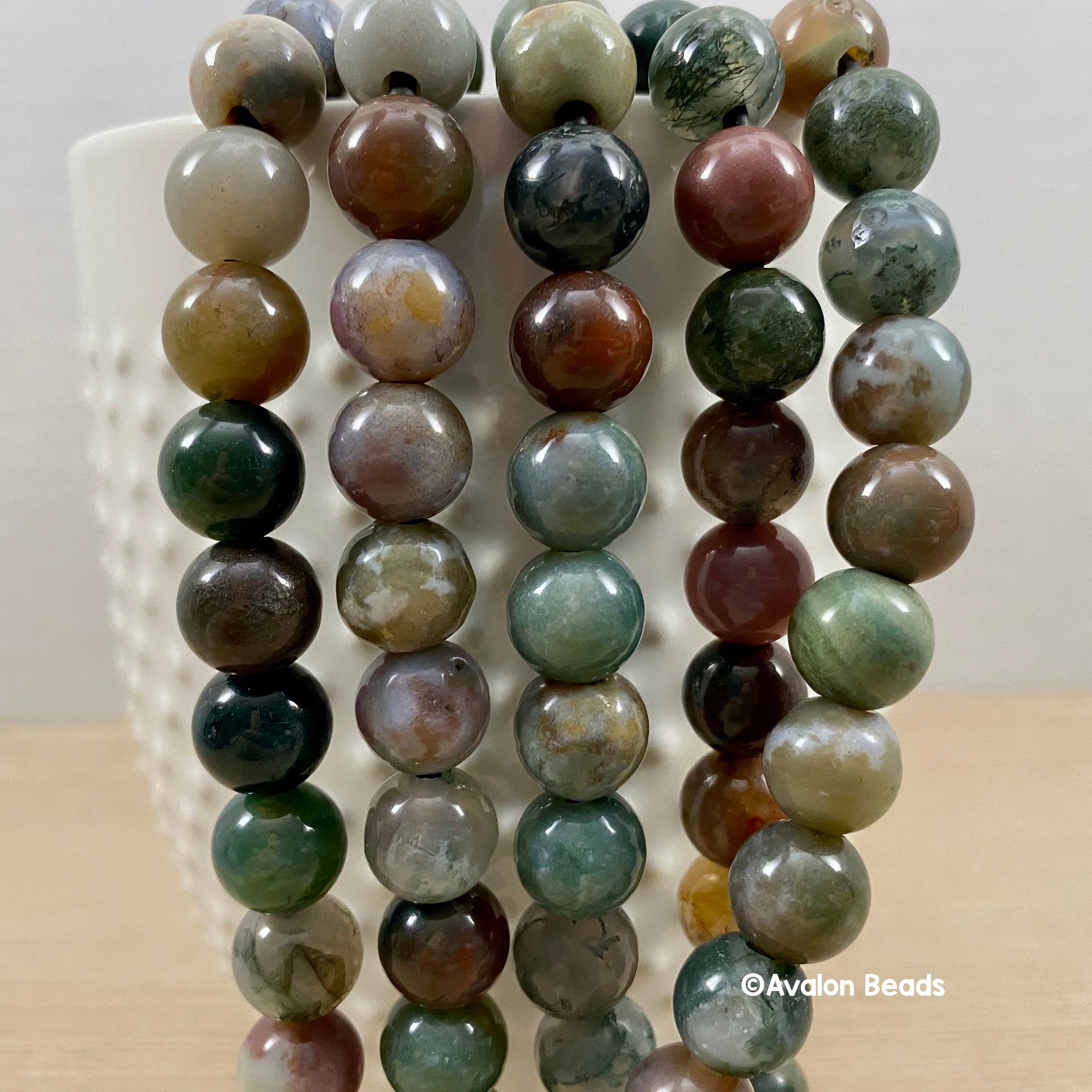 Large Hole Fancy Jasper Gemstone Beads 10mm Round 8 | Etsy