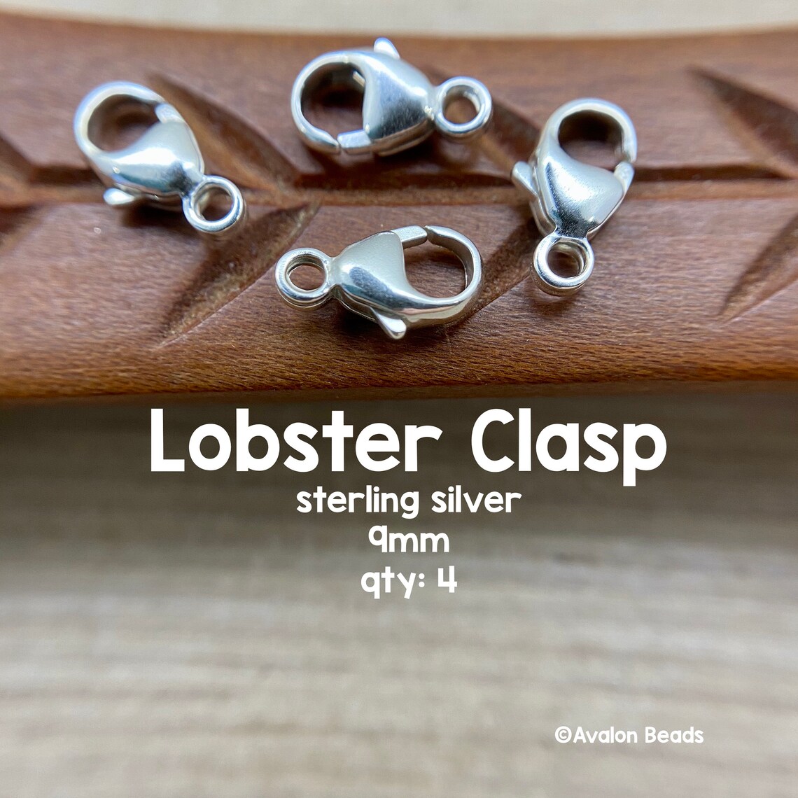 Sterling Silver Lobster Clasps, 9mm, 4 Pieces - Etsy