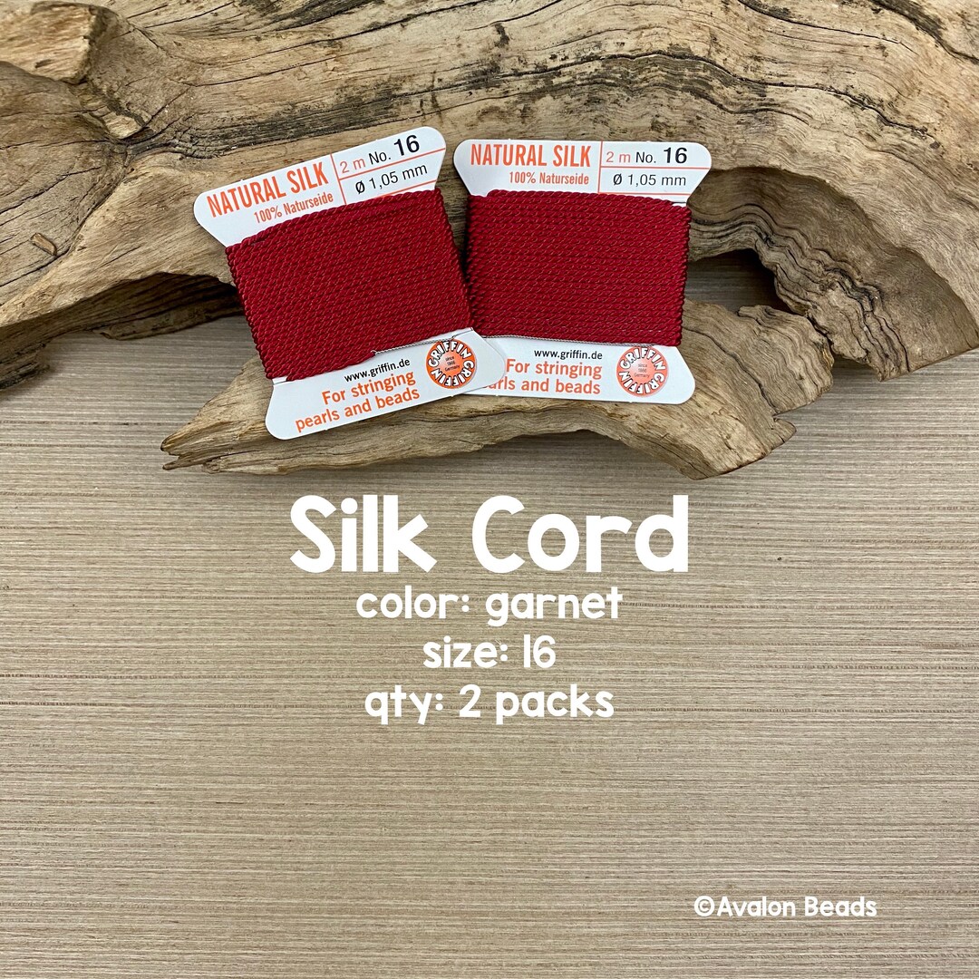Griffin Silk Cord With Needle, Size 16, Garnet, 2 Packs - Etsy