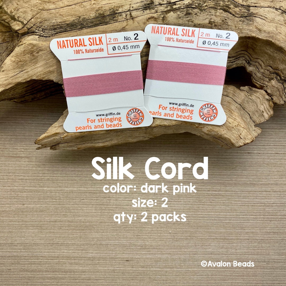 Griffin Silk Cord With Needle, Size 2, Dark Pink, 2 Packs - Etsy