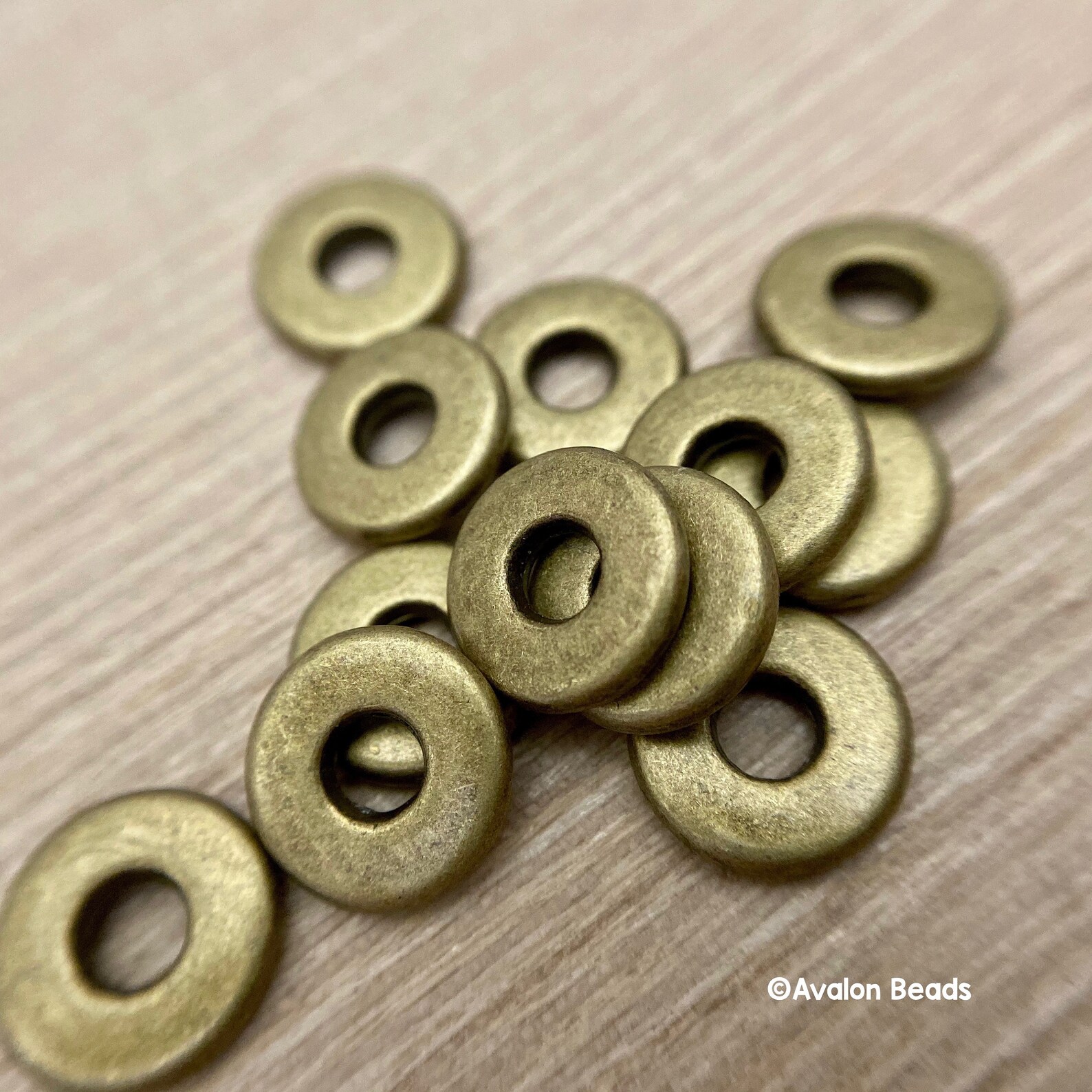 Brass Colored Pewter Flat Disks 11mm Rings Antiqued - Etsy