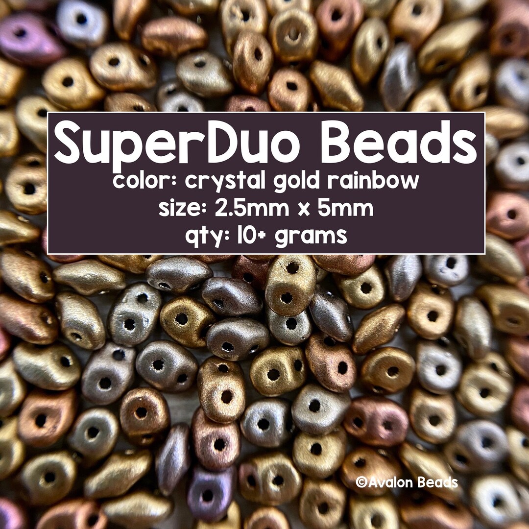 Superduo Beads, Crystal Gold Rainbow - Etsy