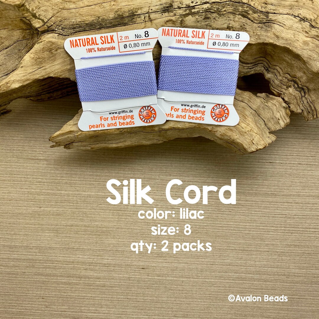Griffin Silk Cord With Needle, Size 8, Lilac, 2 Packs - Etsy