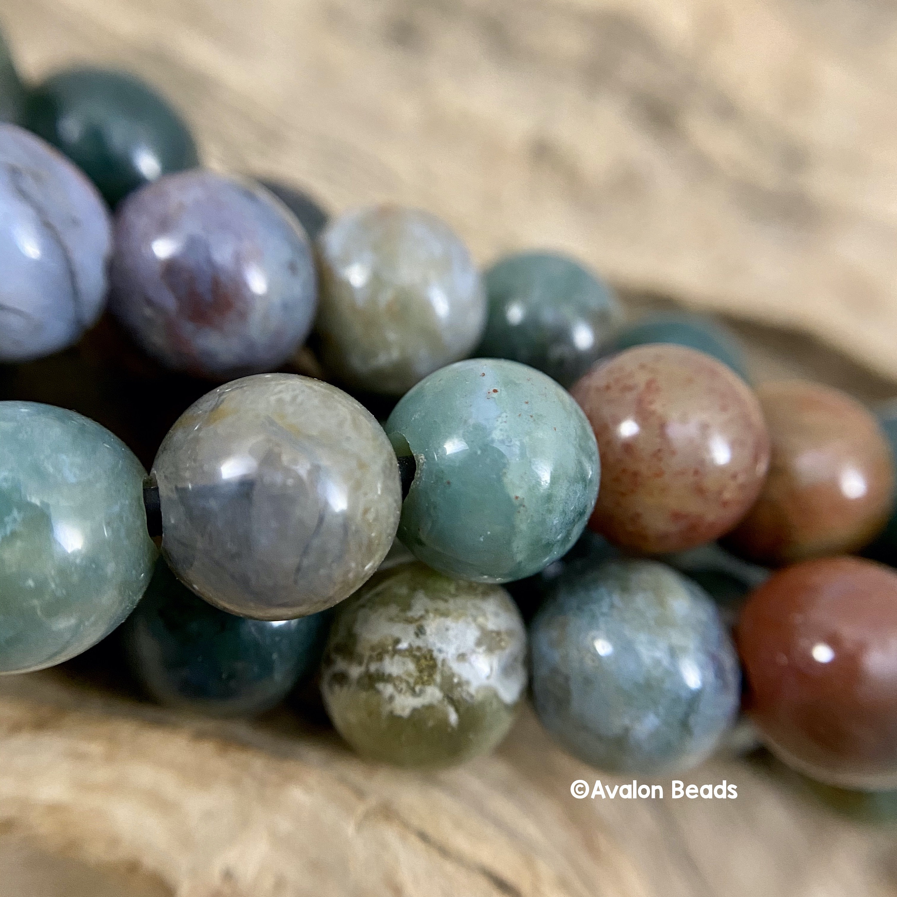 Large Hole Fancy Jasper Gemstone Beads 10mm Round 8 | Etsy