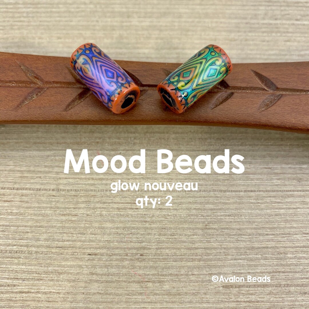 Mood Beads, Glow Nouveau Color Changing Beads, 2 Pieces - Etsy