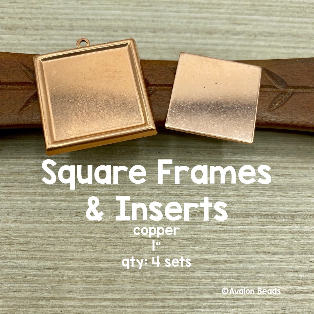 Copper Square Frame and Insert, 1 Inch, 4 Sets - Etsy