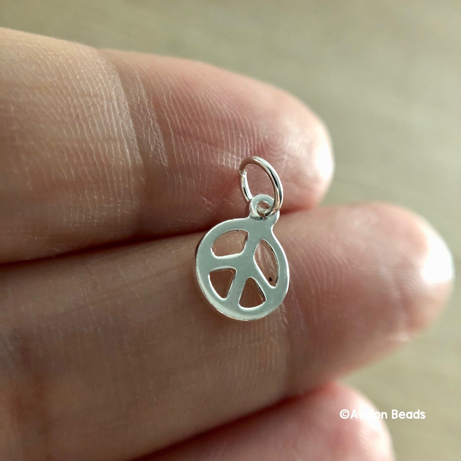 Peace Charm Sterling Silver Small Peace Sign Charm - Etsy