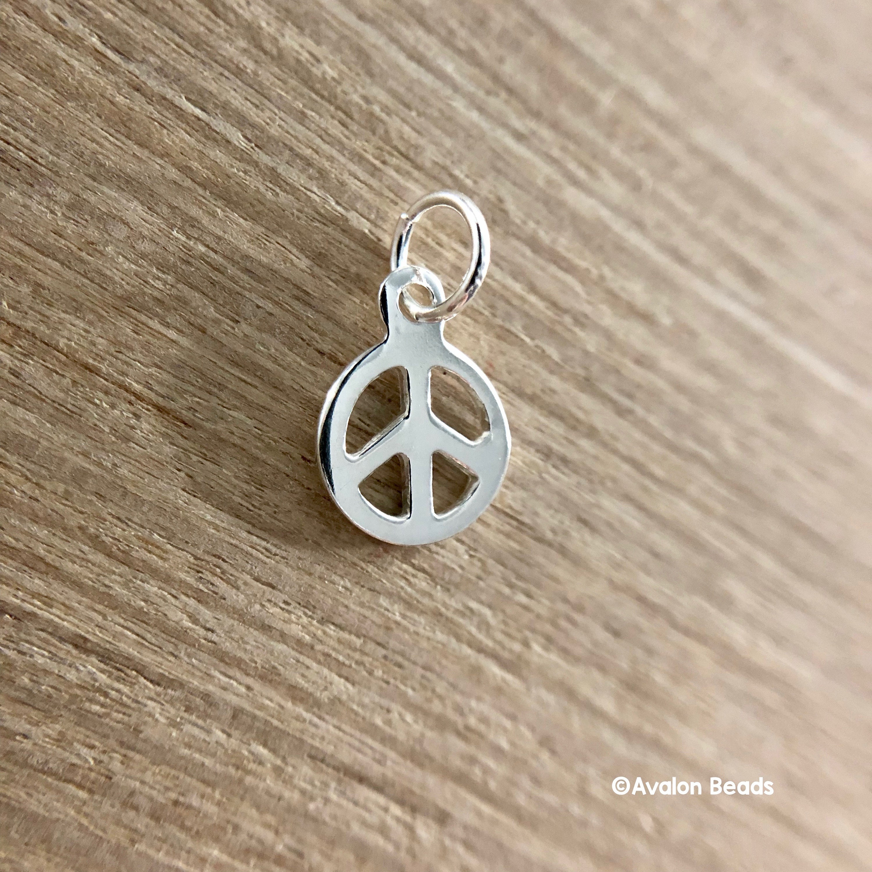 Peace Charm, Sterling Silver, Small Peace Sign, 8x11mm, Two Pieces - Etsy