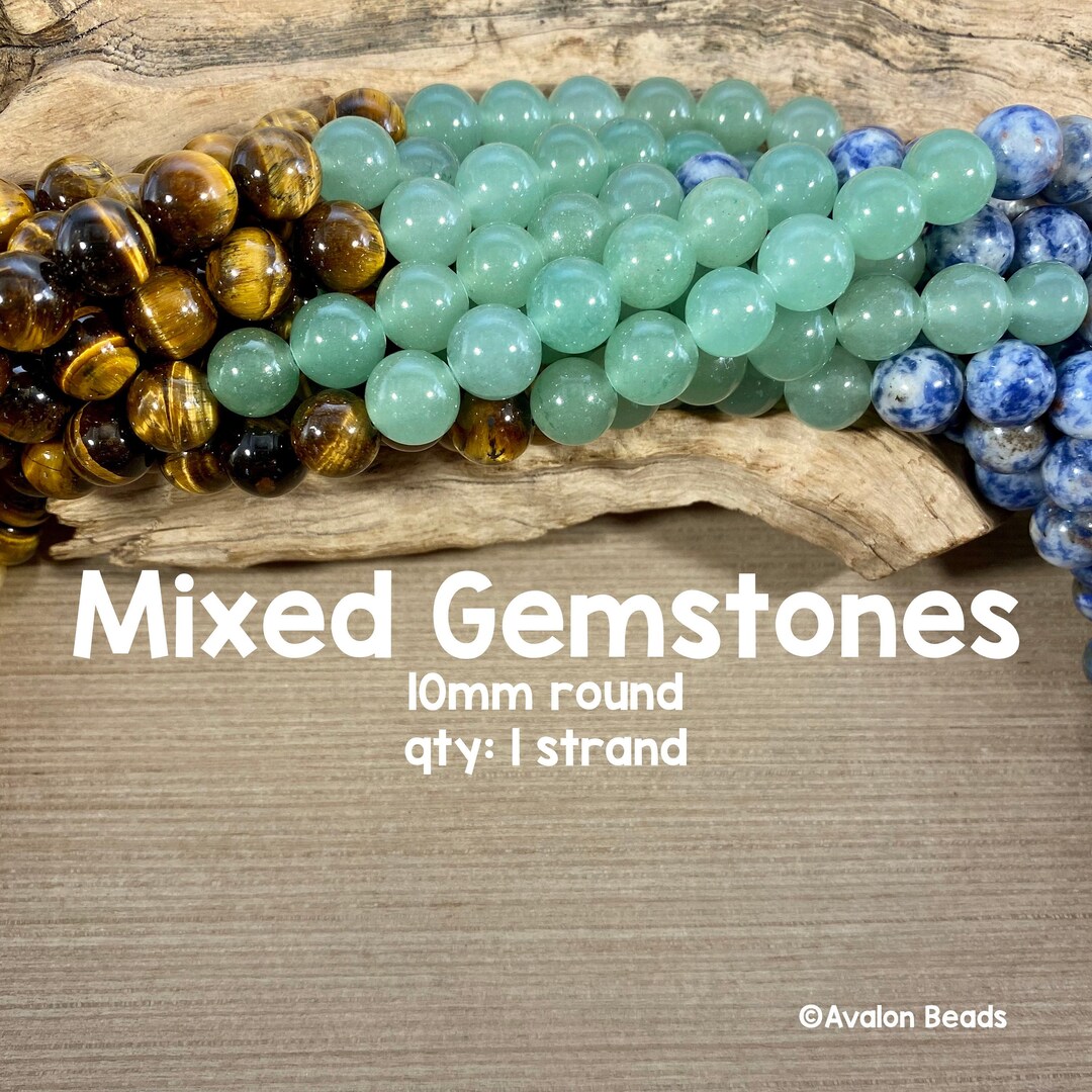 Mixed Gemstone Bead Strand, 10mm Round, Chakra Jewelry Making - Etsy