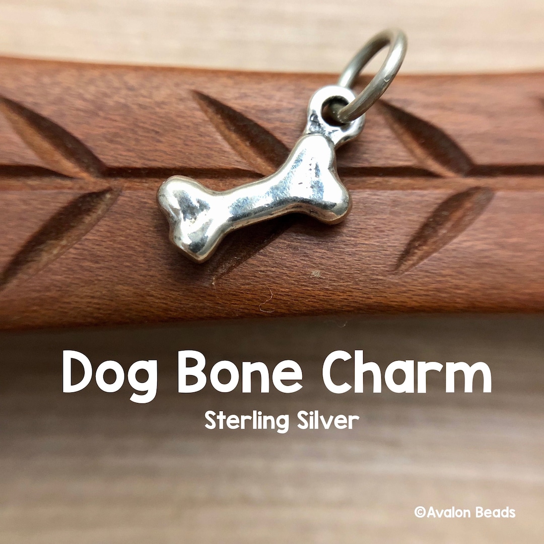 Sterling Silver Dog Bone Charm, 15mm, With Ring - Etsy