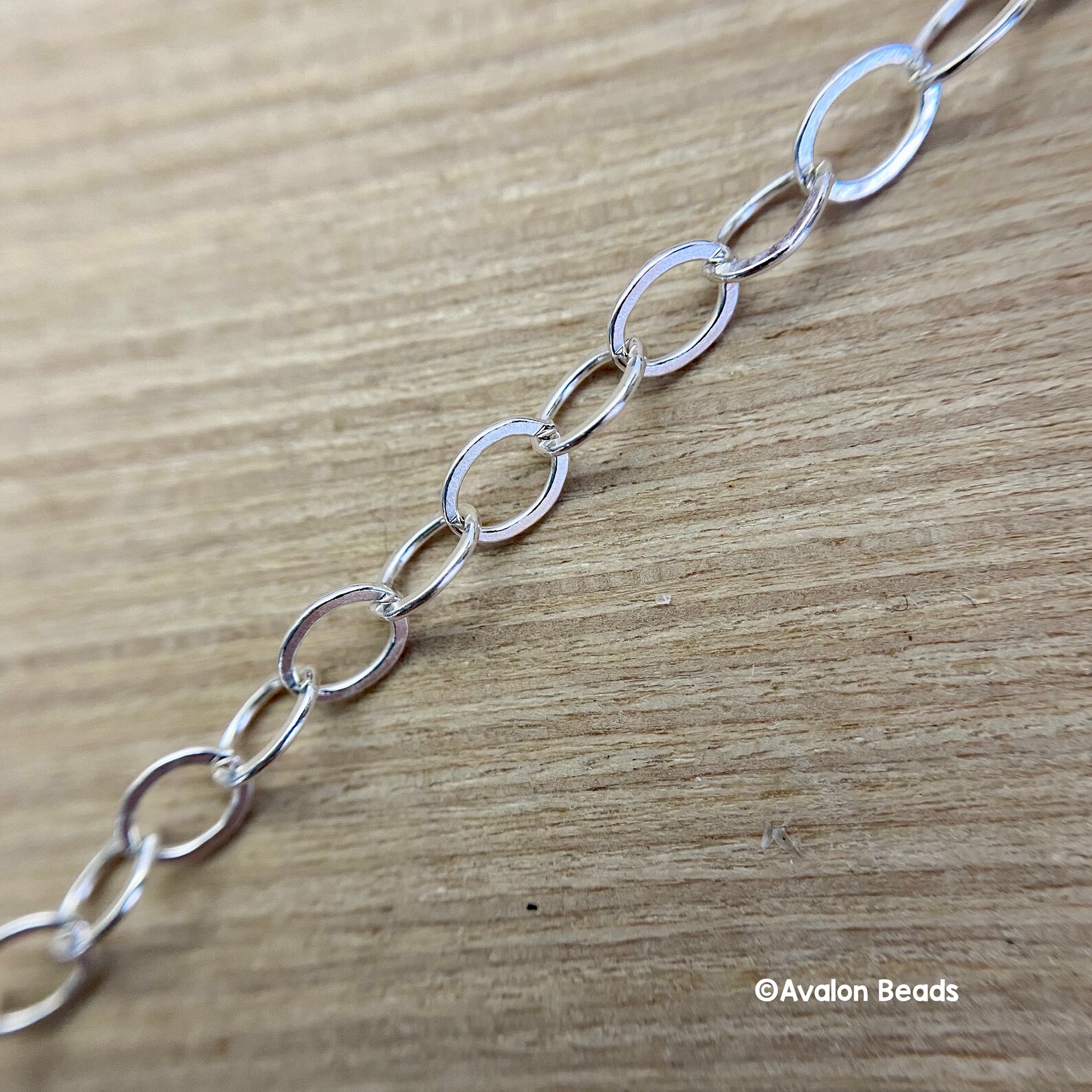 Sterling Silver Chain Flat Oval Cable Chain 3x5mm One - Etsy