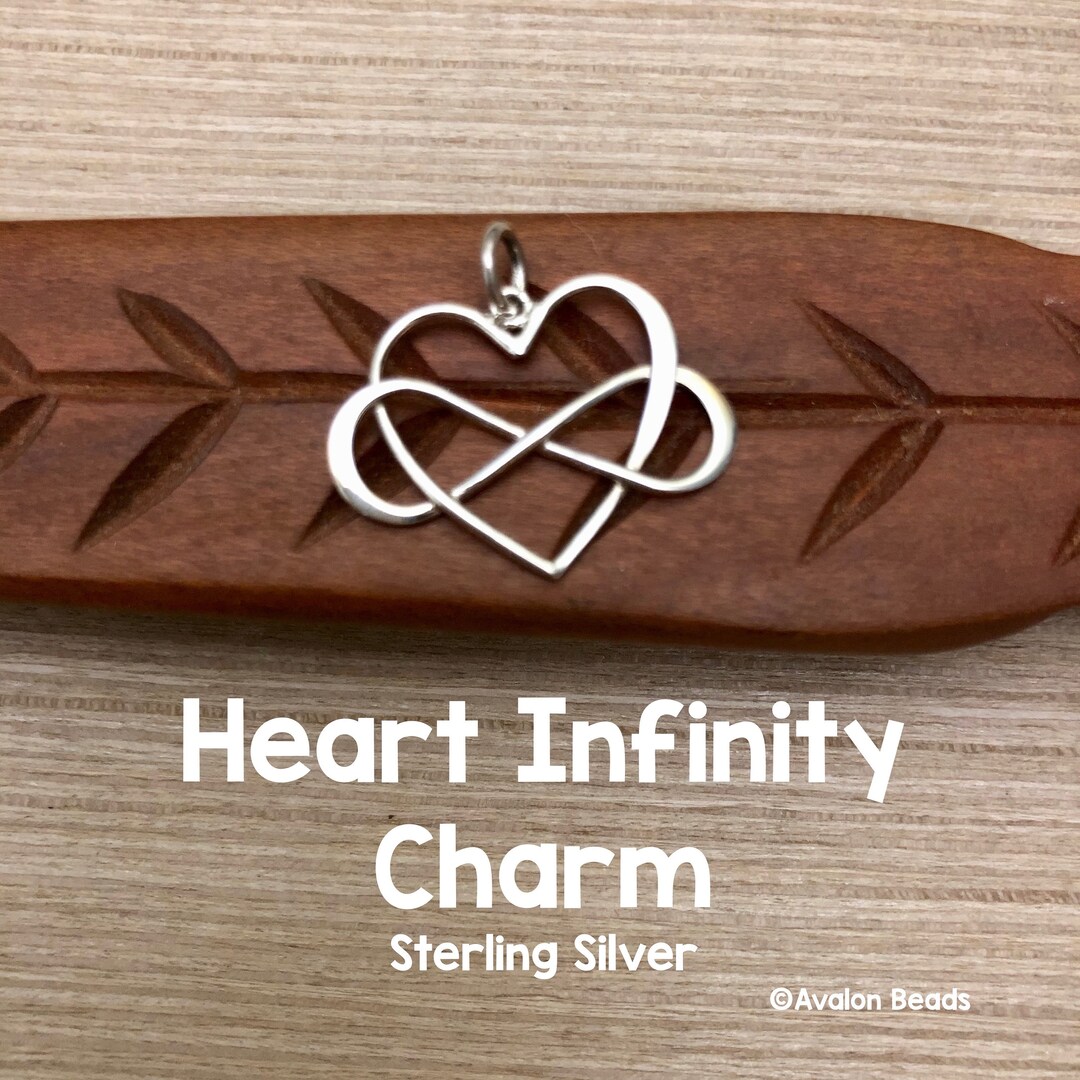 Sterling Silver Heart Infinity Charm, 18x23mm, With Ring - Etsy