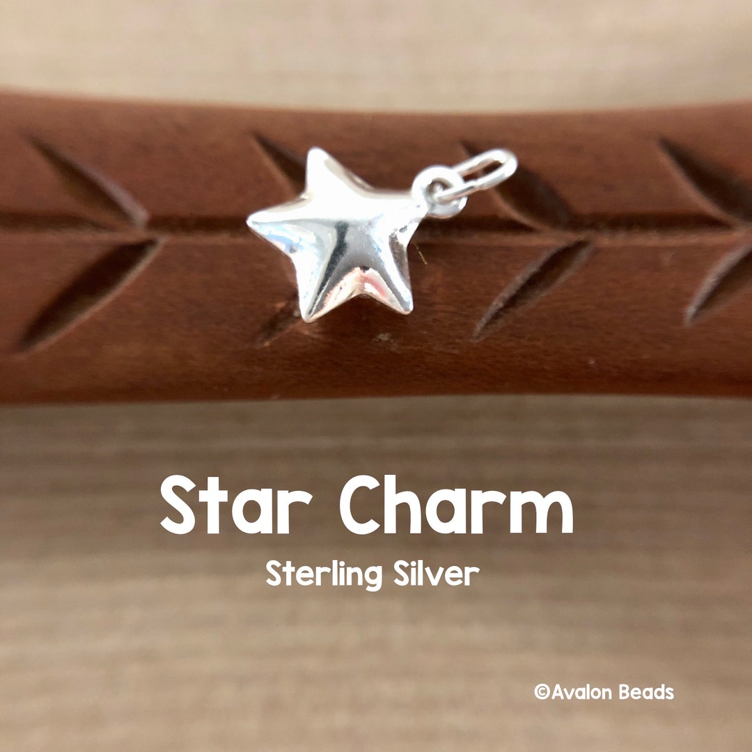 Charm de estrella de plata de ley, estrella hinchada, 9 mm - Etsy España