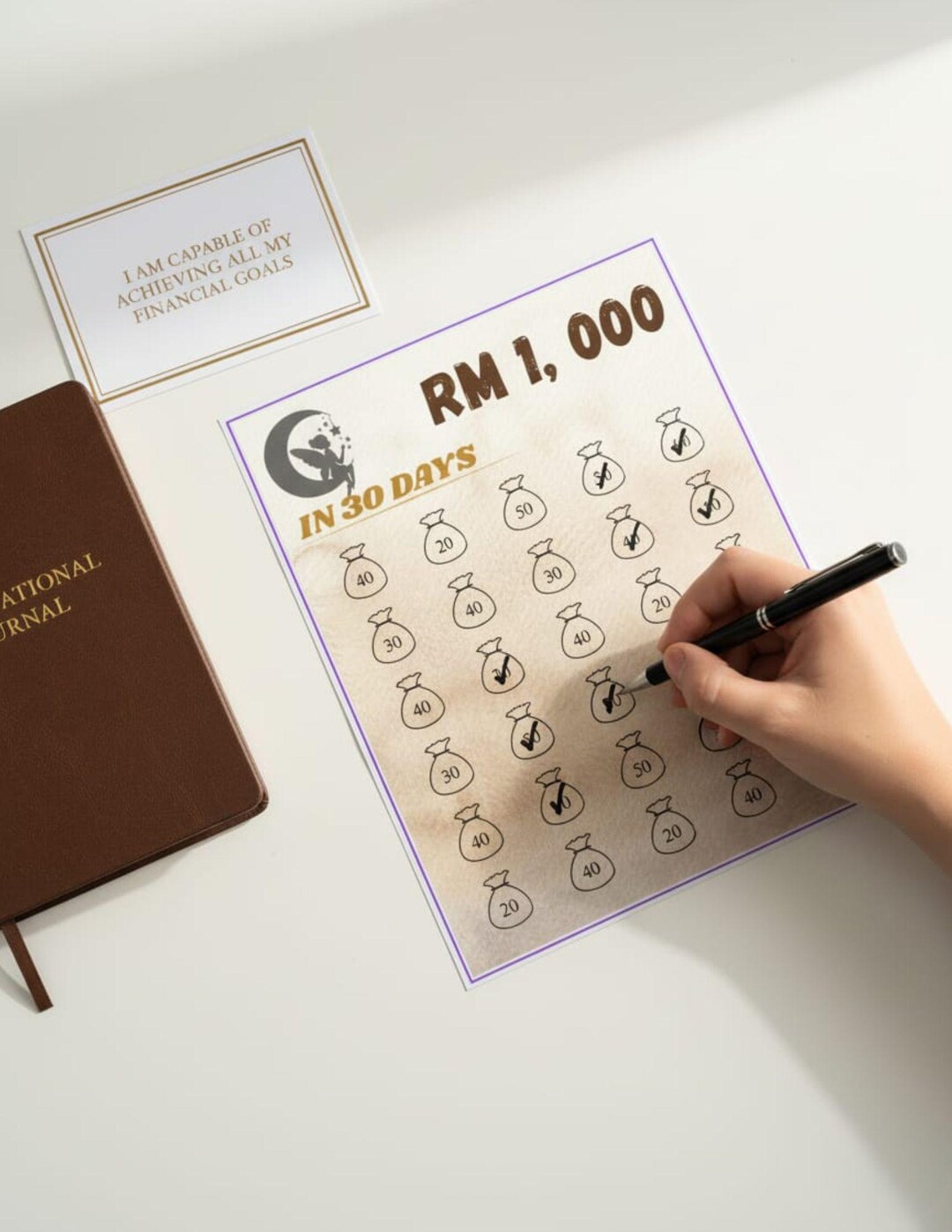 RM 1000 Savings Challenge Tracker: 30-day Budget (canva Editable PDF ...