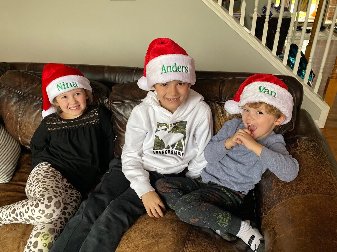 Kid's Santa Hat With Name Personalized Santa Hat for Child Monogrammed ...