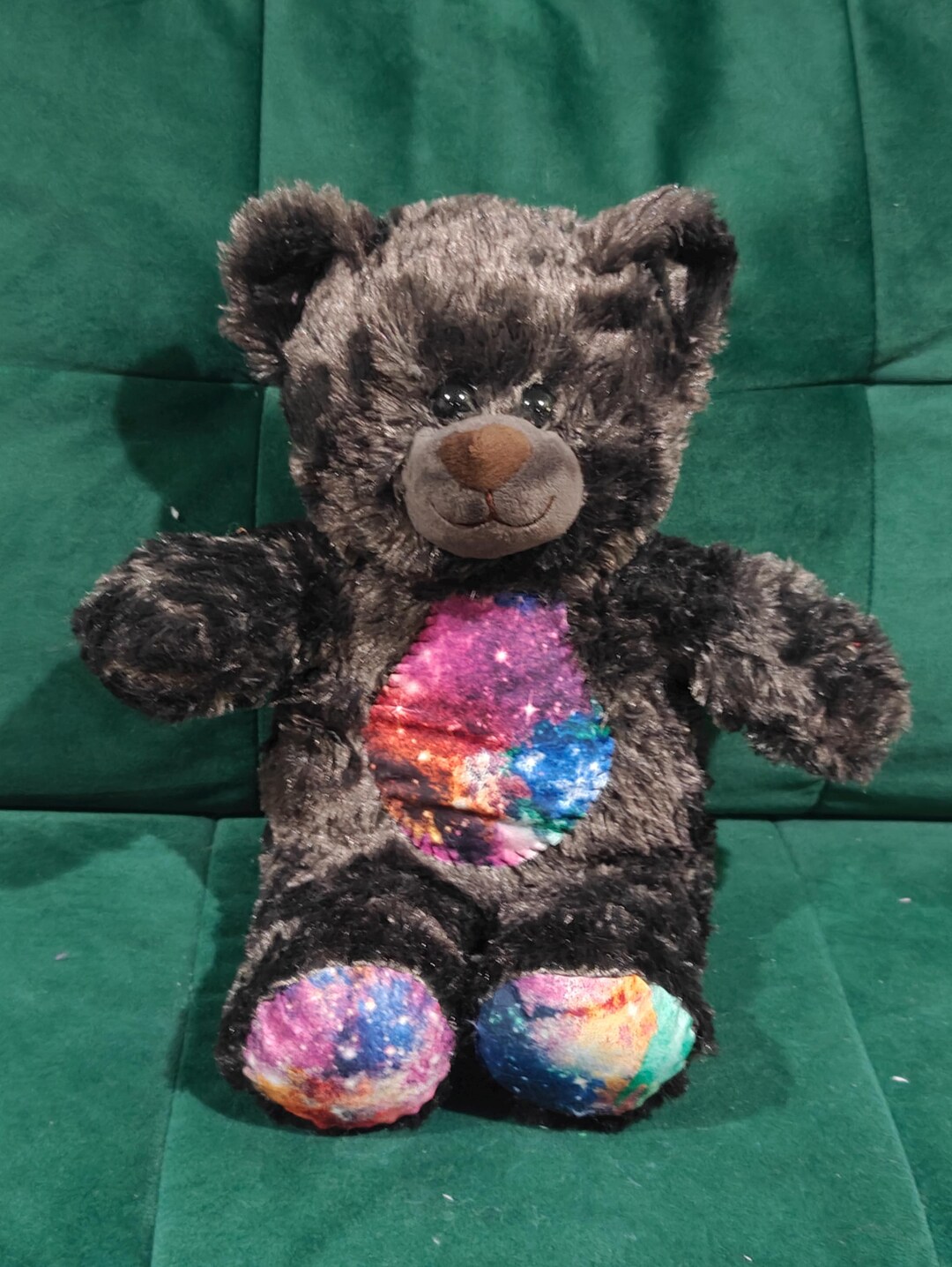 CUSTOM Dyed Black Space Galaxy Upcycled Build a Bear Teddy Bear Plush ...