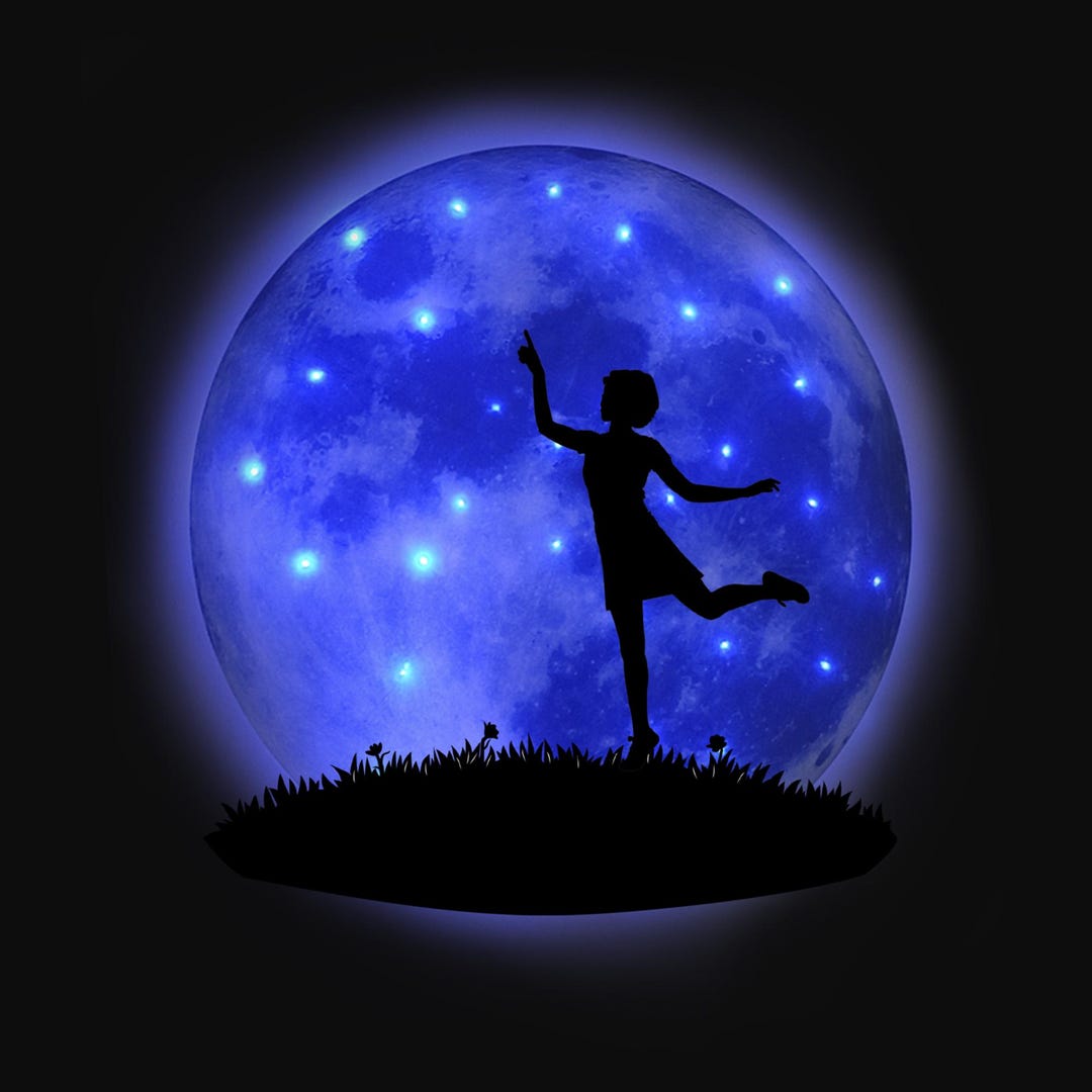 Customizable Lighted Full Moon Table, UV Printed Plexiglass Decor - Etsy