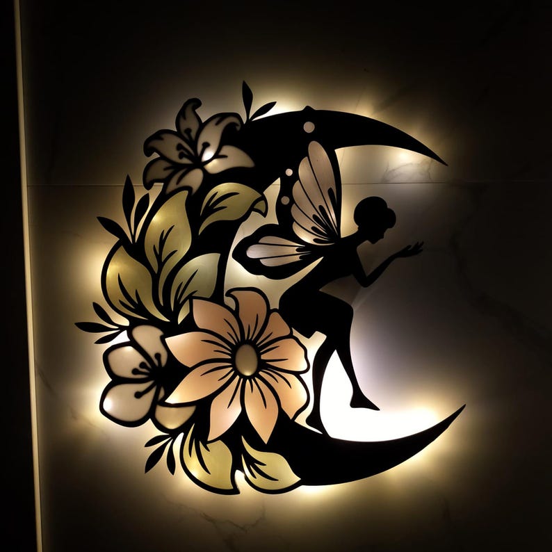 Wooden LED Light Table, Fairy Lamp, Flower Lighting, Fairy-tale Decor ...