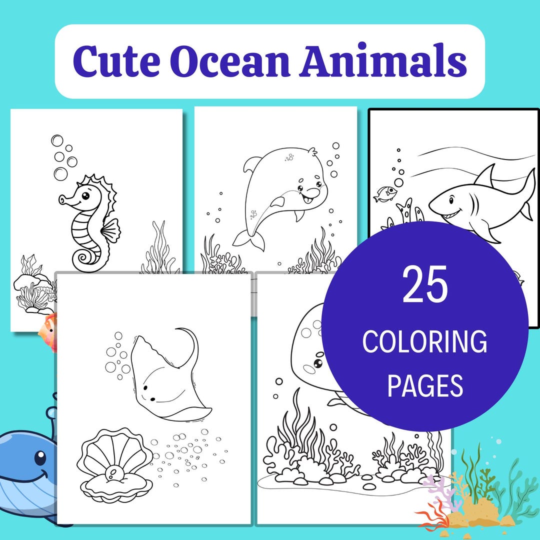 Underwater Animals Coloring Book for Kids | Ocean Sea Life PDF ...
