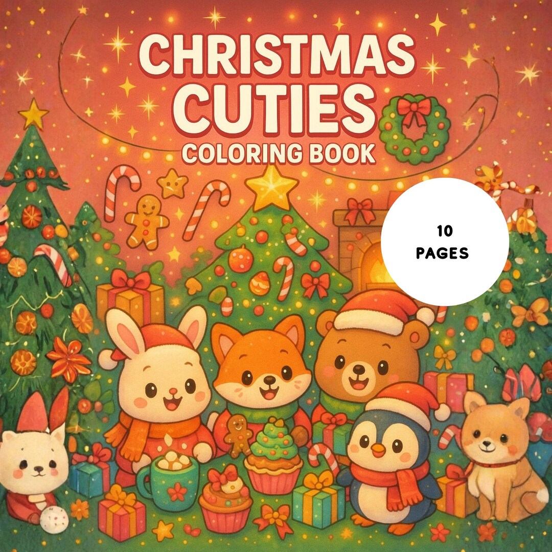 Christmas Cuties Coloring Book| Easy Bold Line Coloring Pages for Kids ...