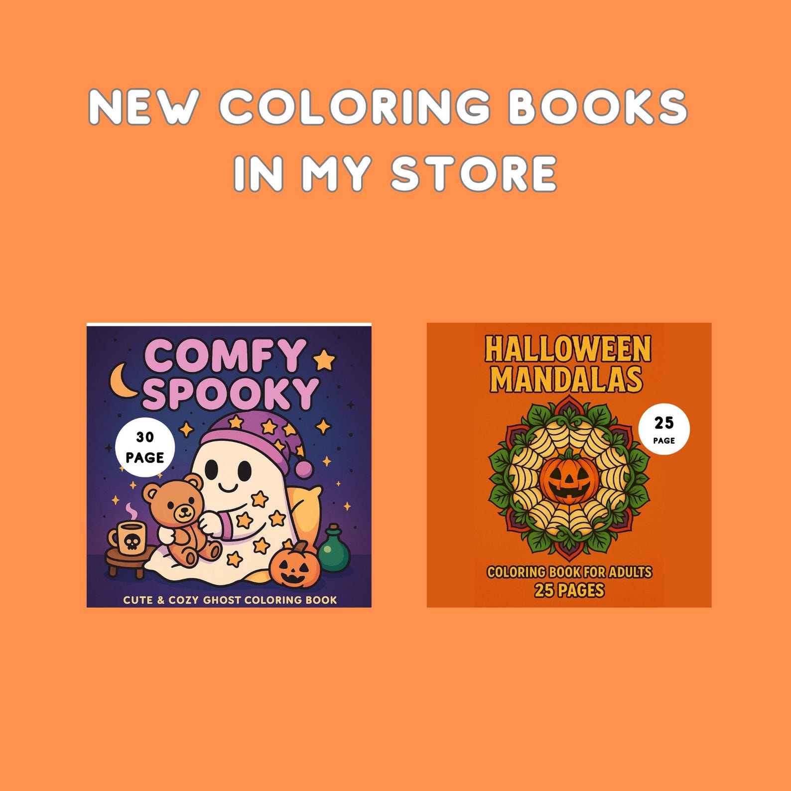 Kawaii Halloween Coloring Book: Cozy Spooky Scenes (digital Download ...