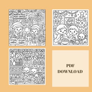 Cozy Kawaii Christmas Coloring Book | Easy Bold Line Coloring Pages for ...