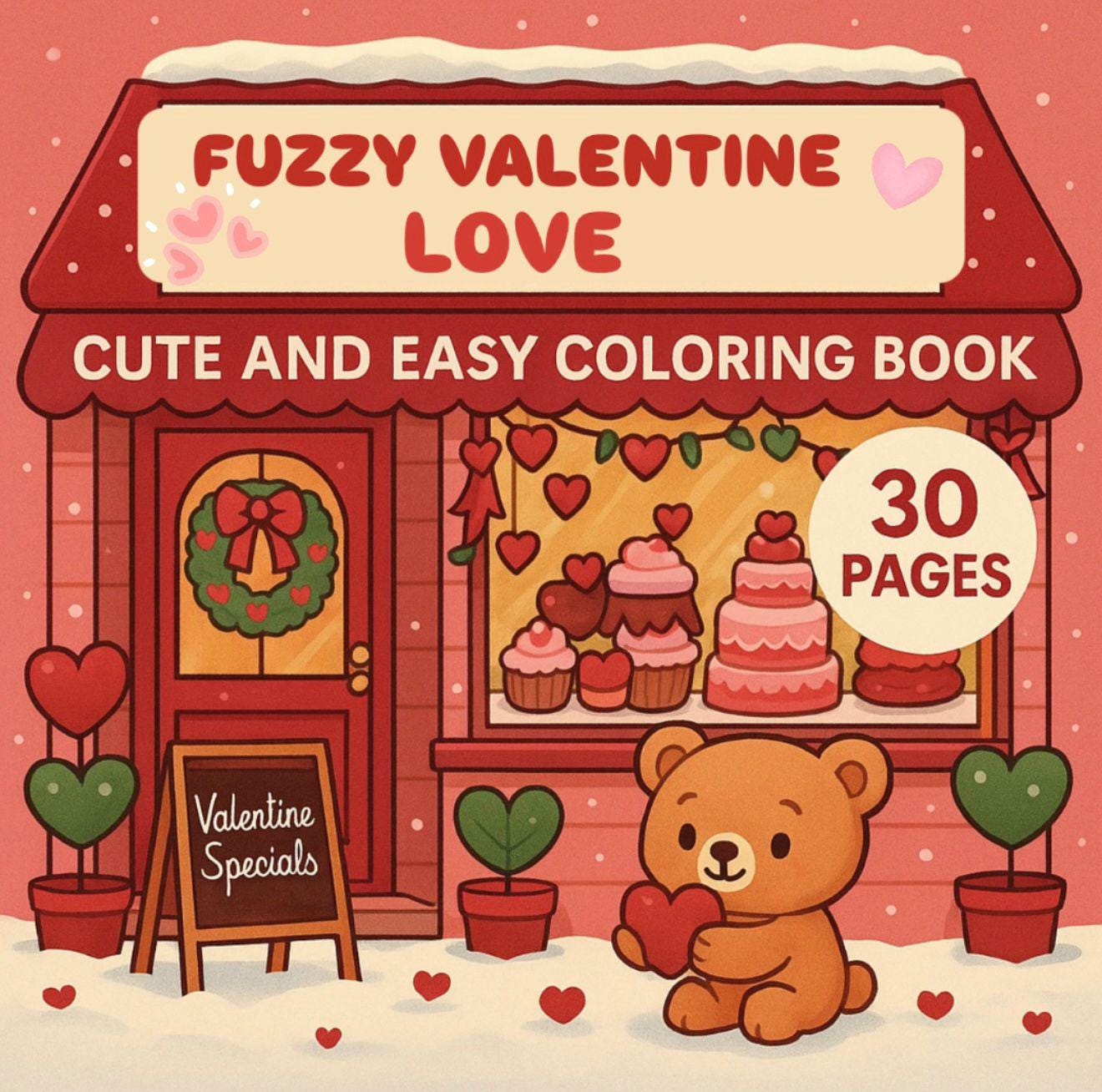 Fuzzy Valentine Love Coloring Book | Cute Kawaii Animals | Easy ...