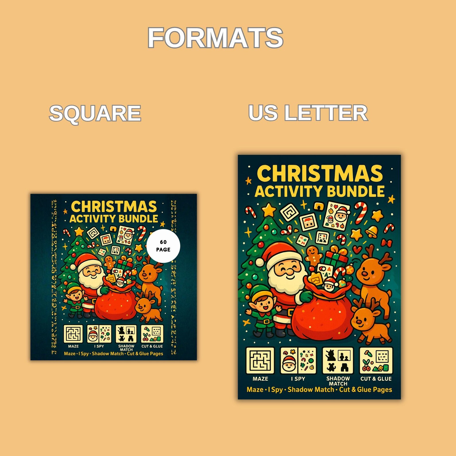Christmas Mega Activity Book | 60 Pages | Coloring, Tracing, Mazes, | I ...