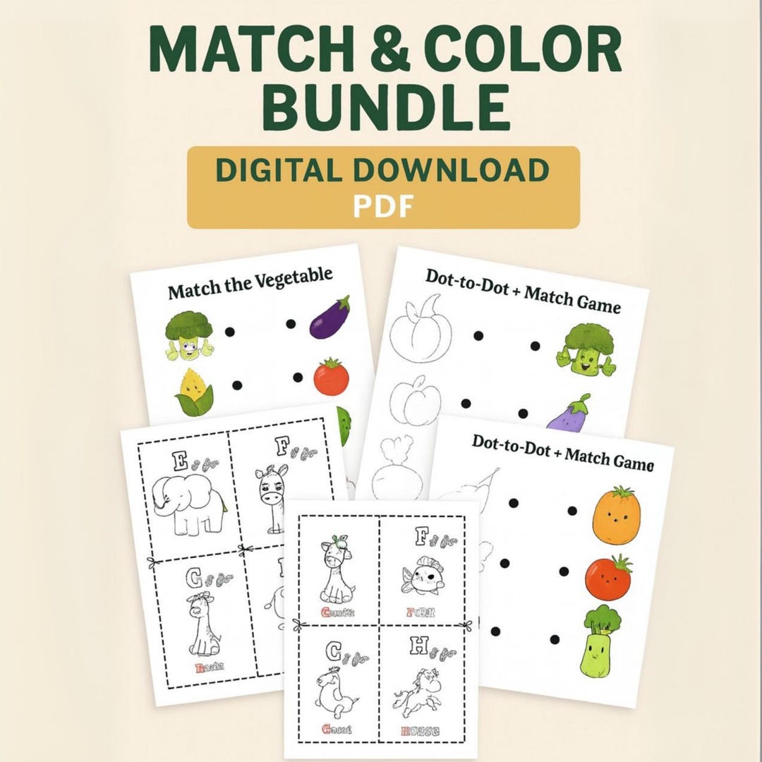 Vegetable Learning Bundle for Kids | Matching Games + Fun Facts ...