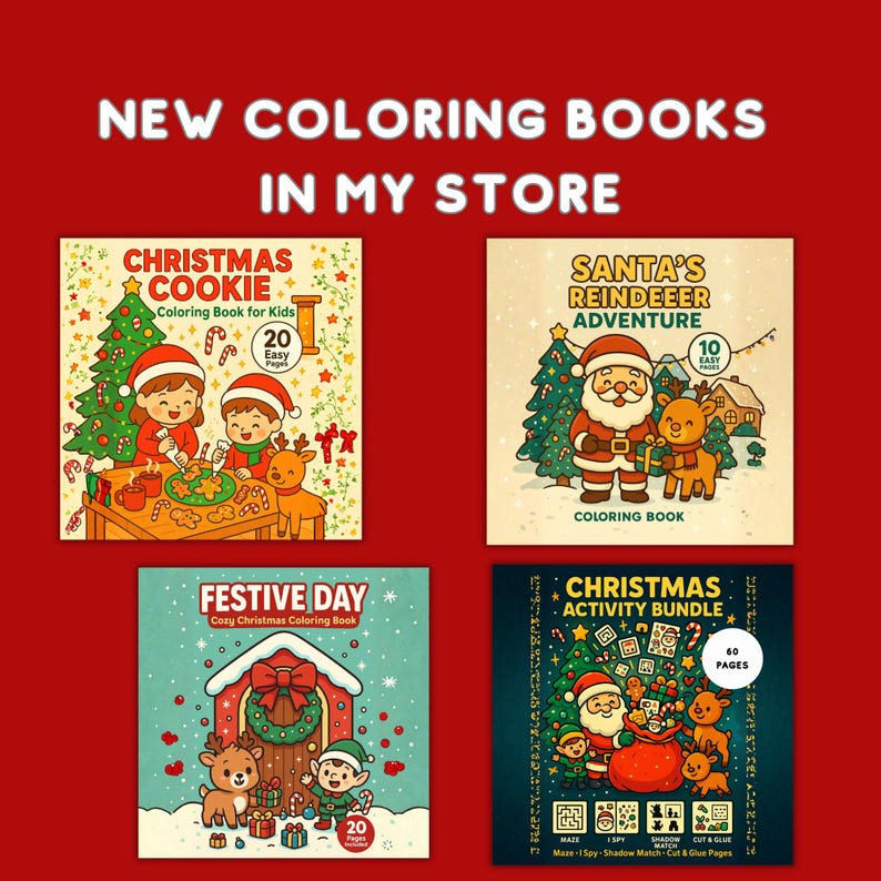 Cozy Hygge Christmas Animals Coloring Book |cute Kawaii Holiday ...