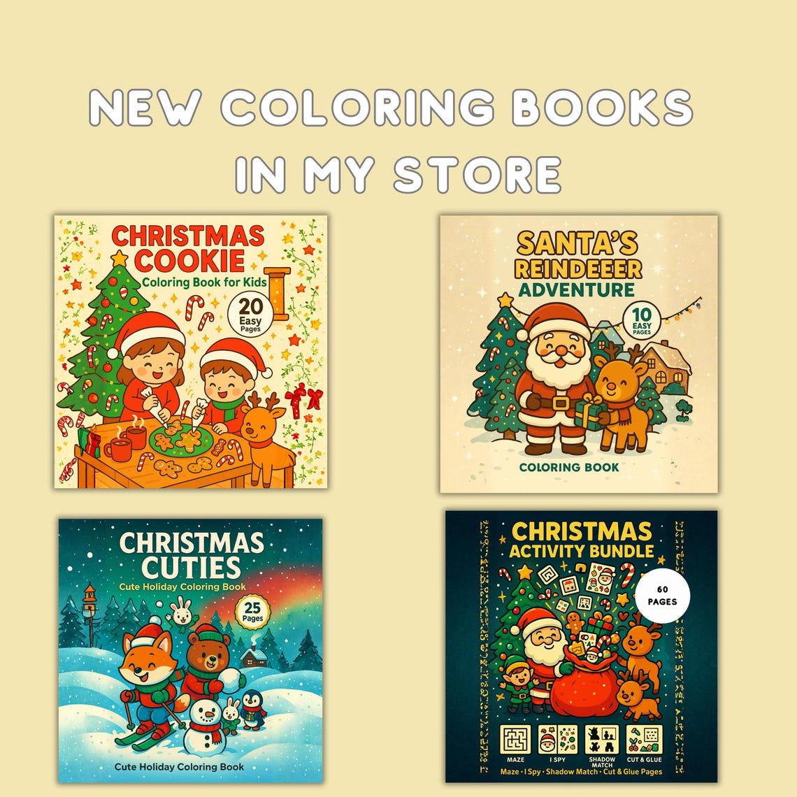 Christmas Ghost Coloring Book for Kids | Cute Kawaii Holiday Coloring ...