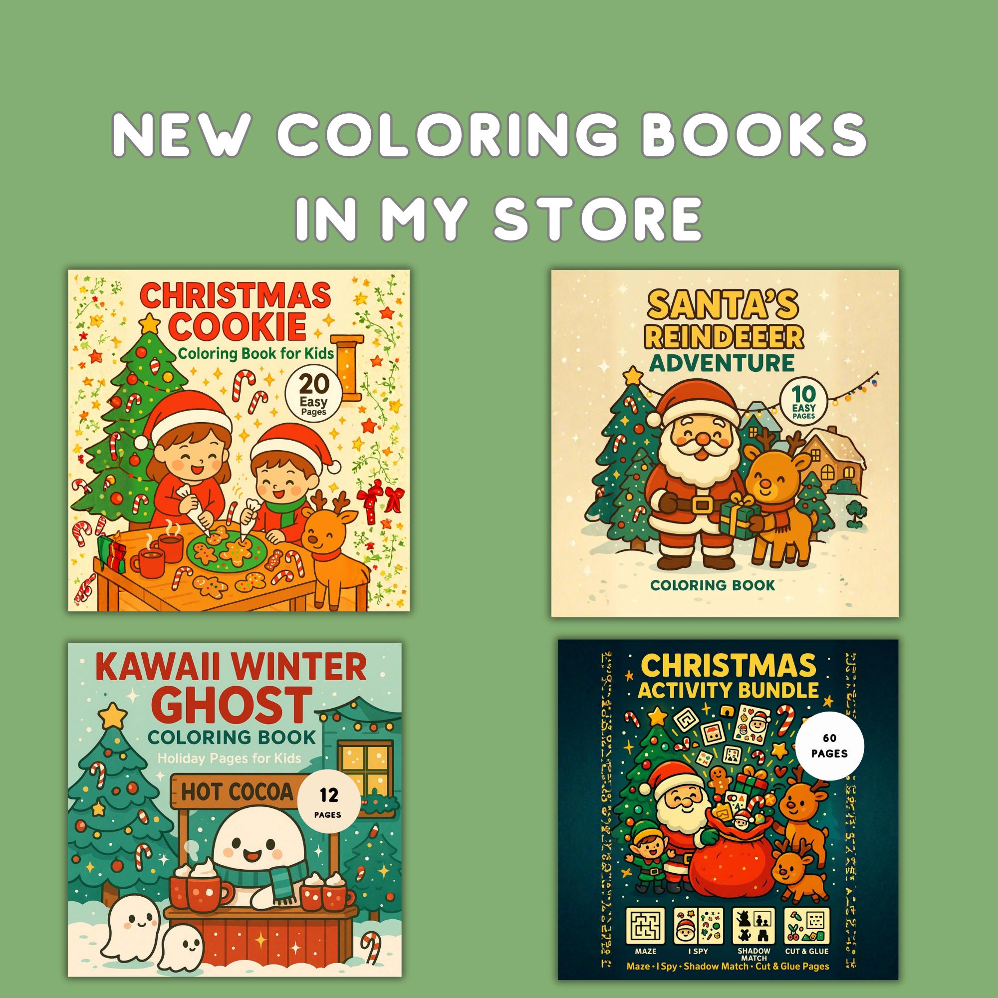 Gingerbread Christmas Coloring Pages | Cute Holiday Cookie Shop | Easy ...