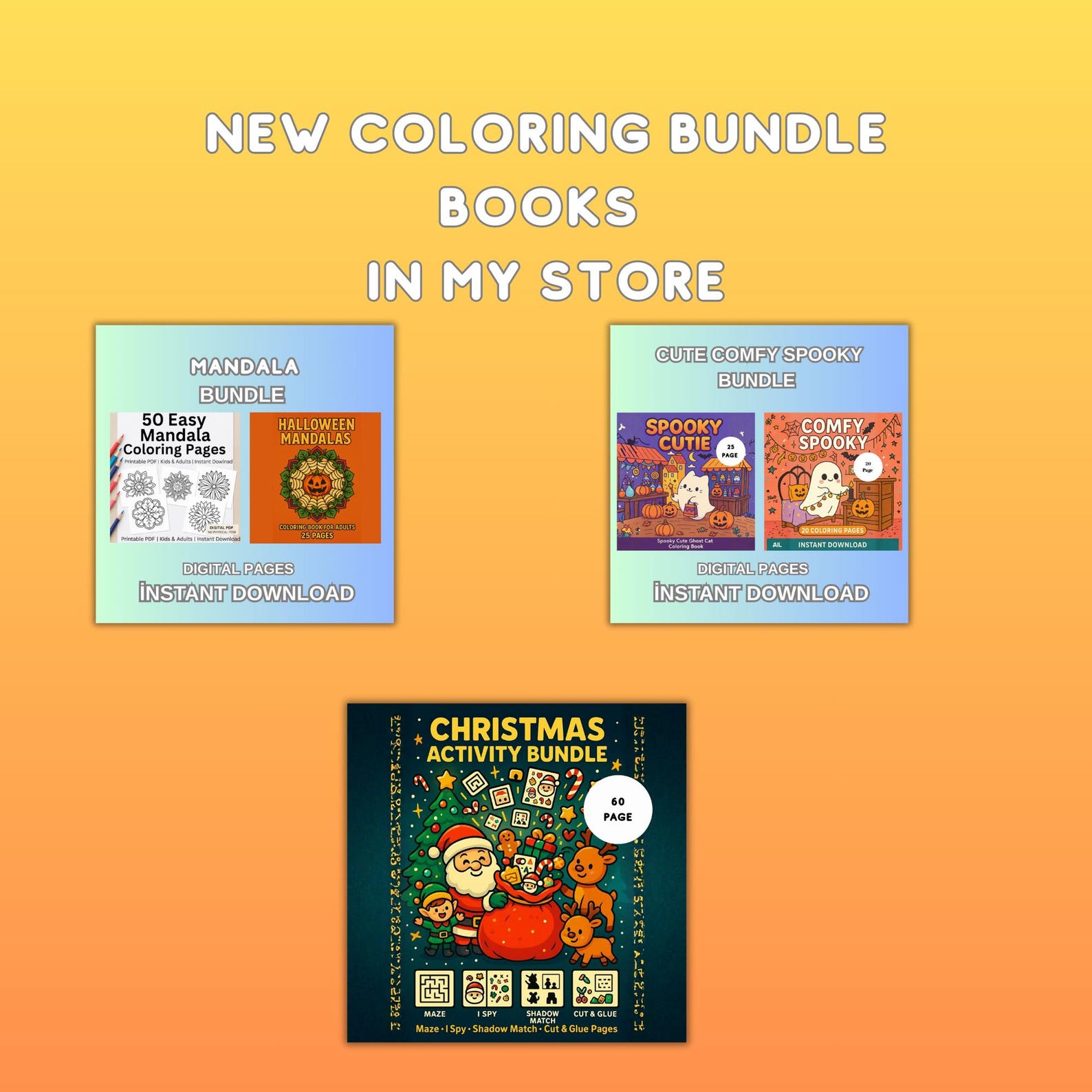 Cozy Kawaii Christmas Coloring Book | Easy Bold Line Coloring Pages for ...