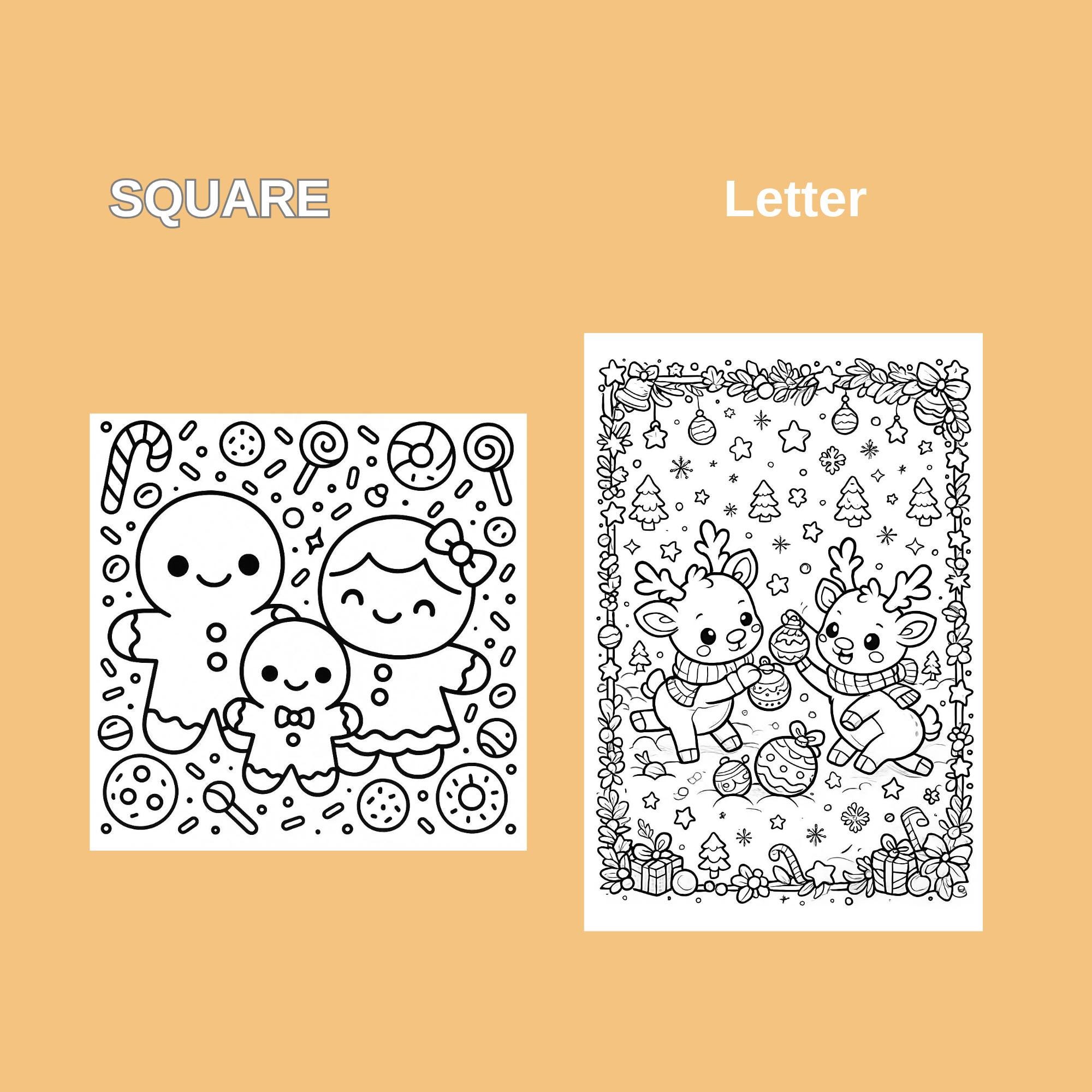 Cozy Kawaii Christmas Coloring Book • 30 Decorated Pages • Cute Holiday ...