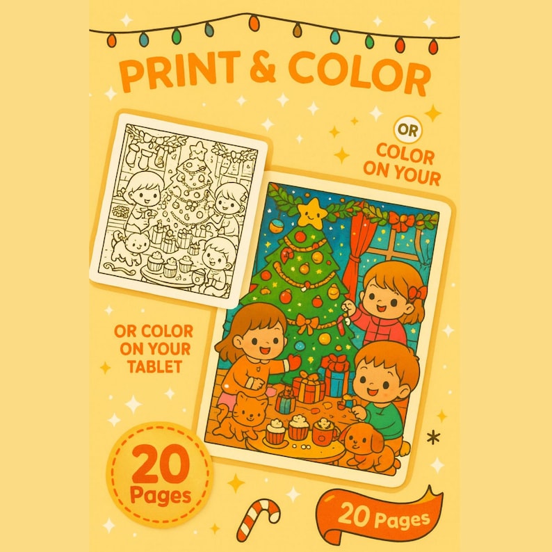Cozy Kawaii Christmas Coloring Book | Easy Bold Line Coloring Pages for ...