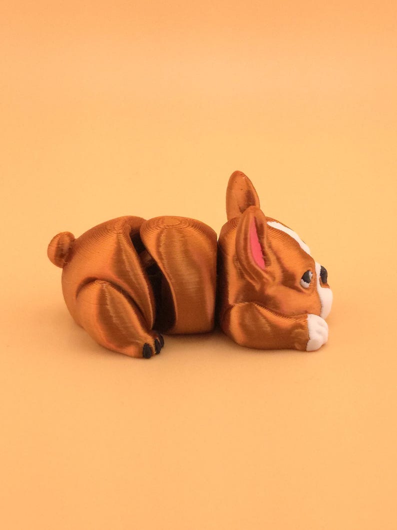 Articulated French Bulldog 3D Print File: Flexi Dog Figure + Keychain ...