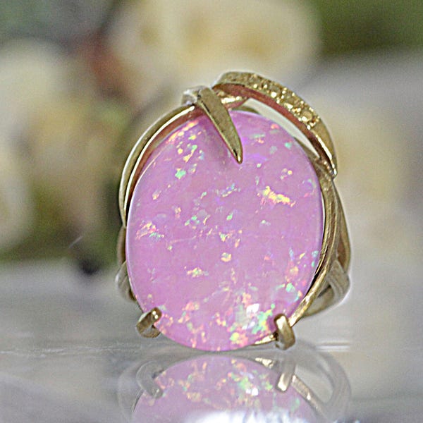 Pink Opal Ring - Etsy