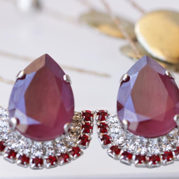 Red Clip on Earrings for Women - Etsy