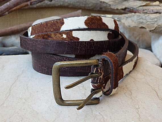 Giraffe spot belt Brown leather belt Buckle belt for women | Etsy