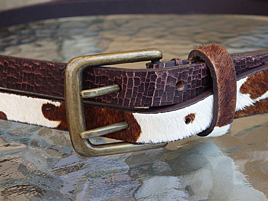 Giraffe spot belt Brown leather belt Buckle belt for women | Etsy