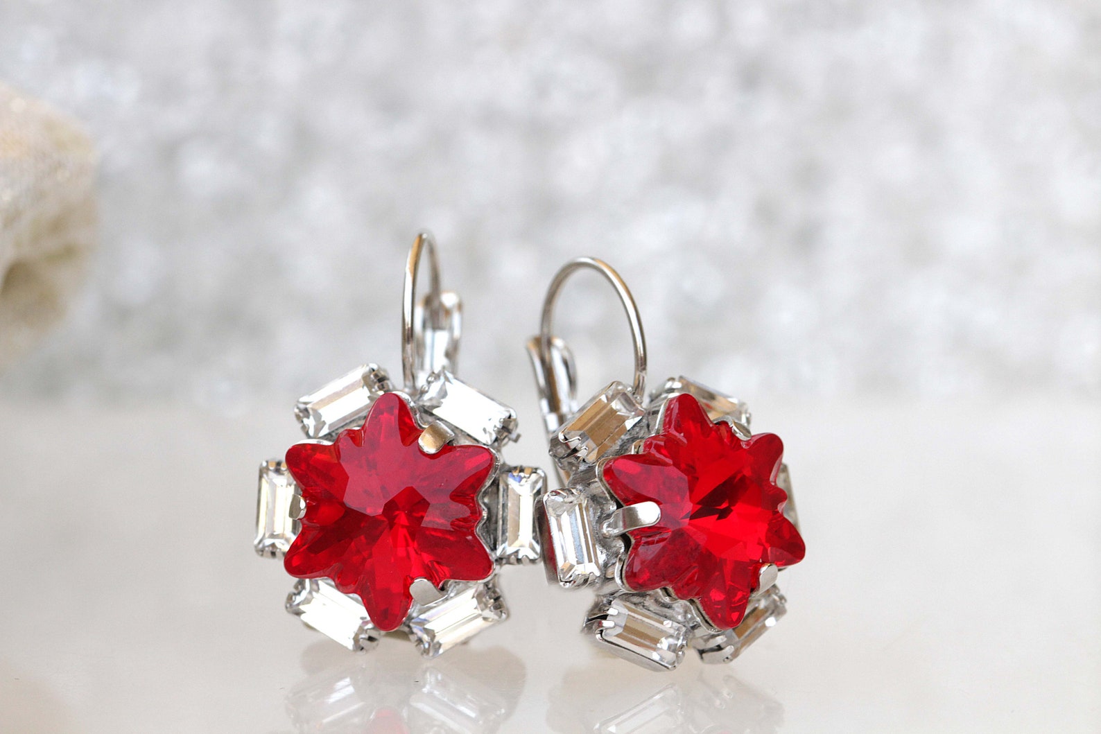 Ruby Red Crystal Necklace, Valentine's Day Gift for Wife, Star Pendant ...