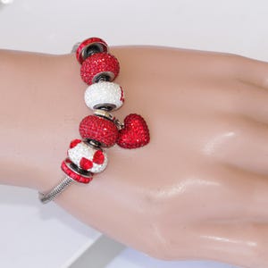 RED HEART BRACELET, Red Ruby Crystal Bracelet, Crystals Red Bracelet ...