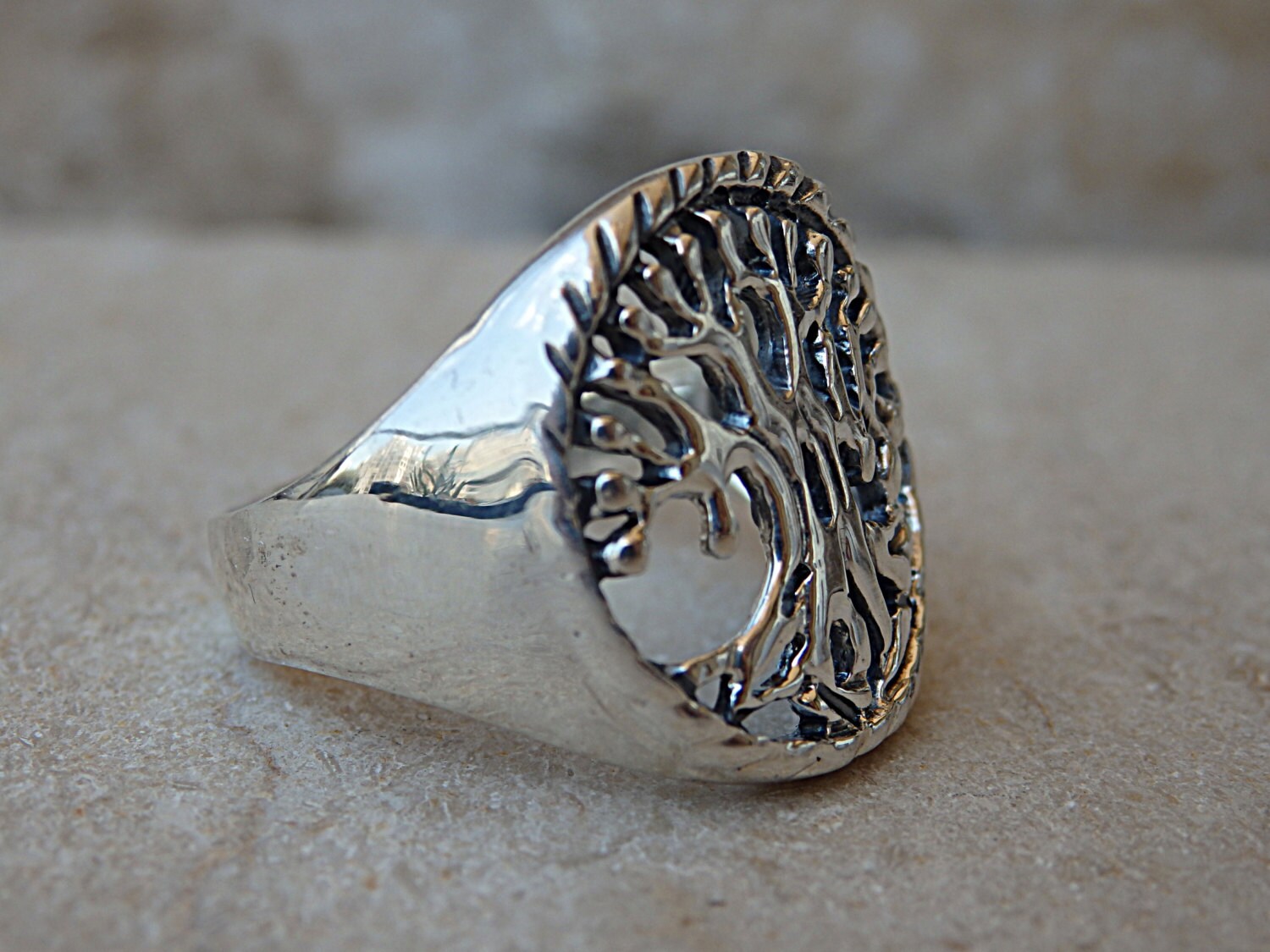 Tree of Life Ring. Handmade Rings. Sterling Silver 925 Eternity Ring ...