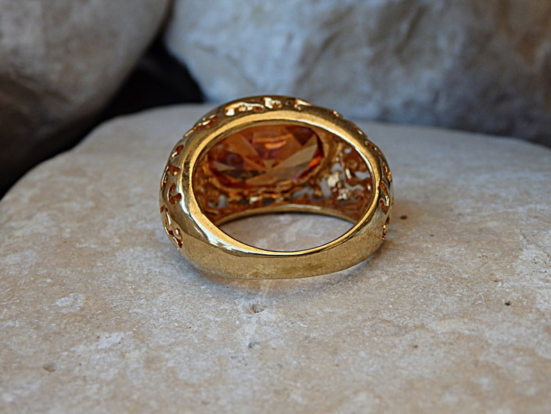 Gold Filled Ring Tangerine Gemstone Ring Orange Stone Ring - Etsy