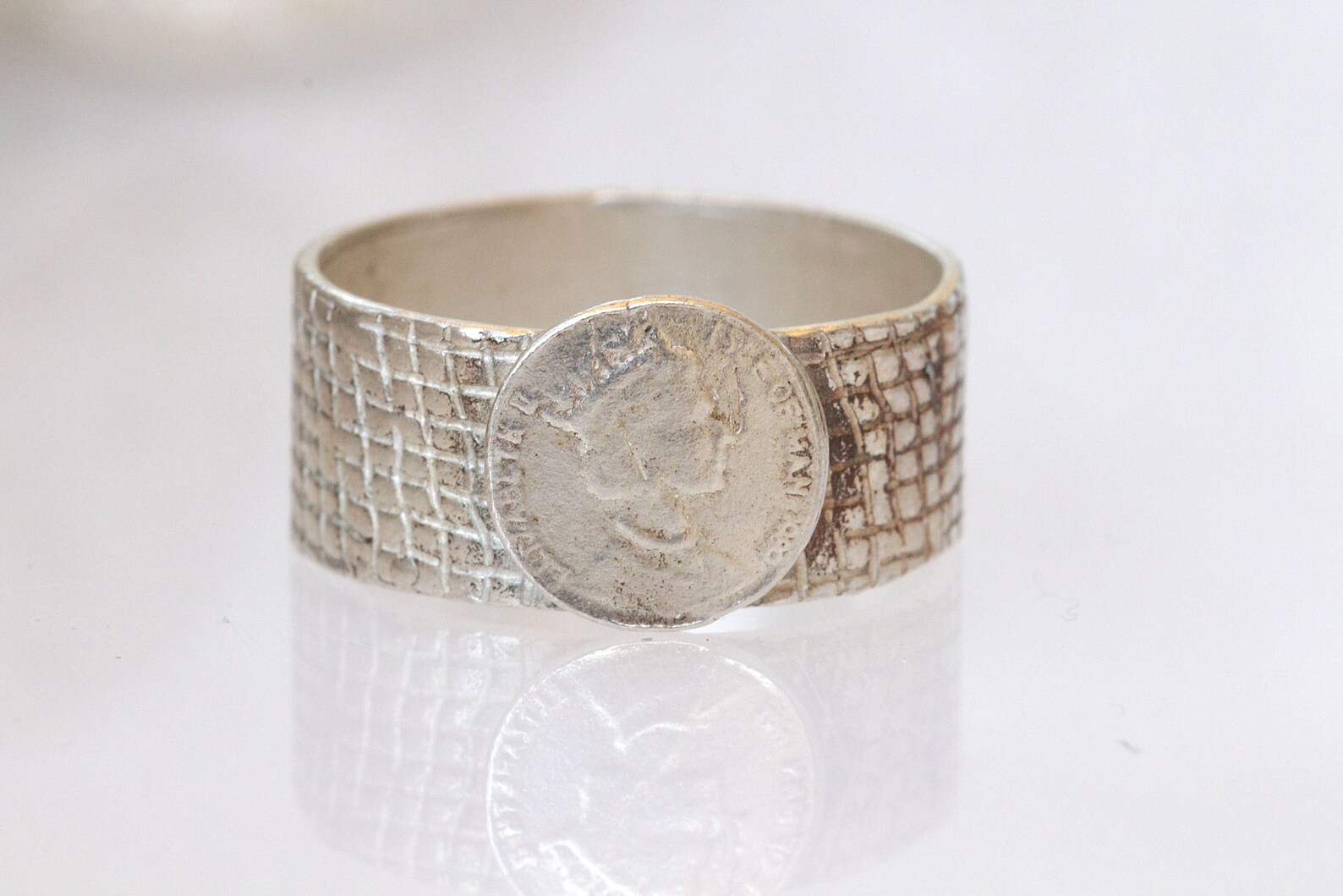 COIN RING Ancient Coin Ring Unique Coin Jewelry Textured - Etsy