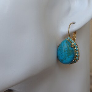 Turquoise Droplets Earrings. Birthstone December Jewelry. Turquoise ...