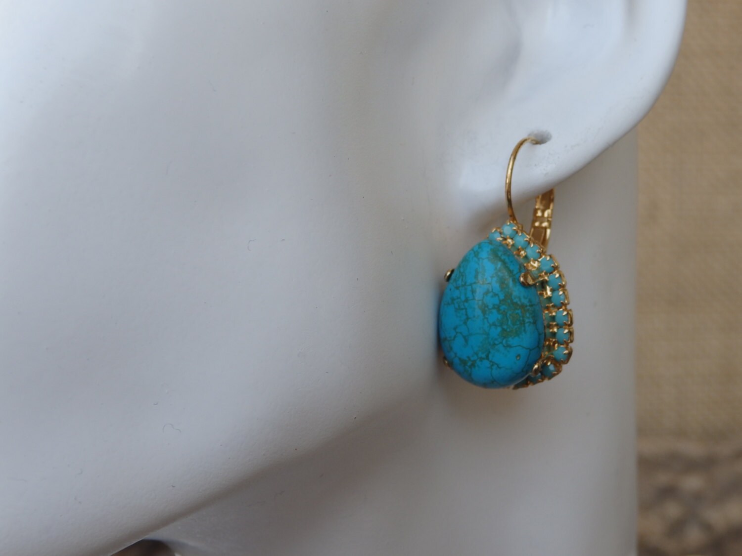 Turquoise Droplets Earrings. Birthstone December Jewelry. Turquoise ...