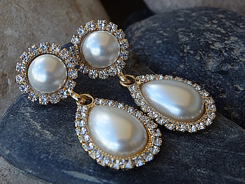 Orecchini di perle a goccia nuziale orecchini di perle - Etsy Italia